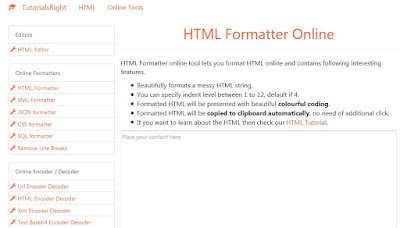 Free Online HTML Tools, Editor, URL Encoder, Decoder: Online Html Formatter Free Tools