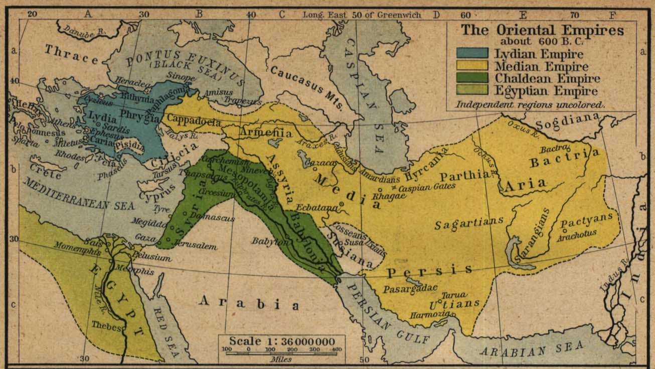 ISRAEL. Ayer y hoy.: MAPA: Los imperios orientales en el siglo VI (a.C.)