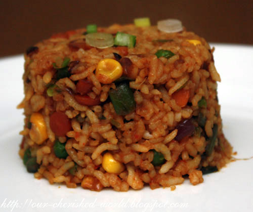 Our Cherished World: Mixed Vegetables Schezwan Fried Rice