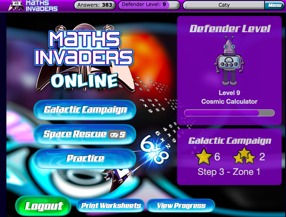 Krazy Kuehner Days: EdAlive - Math Invaders Online Review