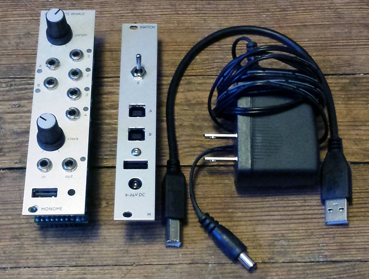 MATRIXSYNTH: Monome Grid 64 with White Whale, Switch Eurorack modules