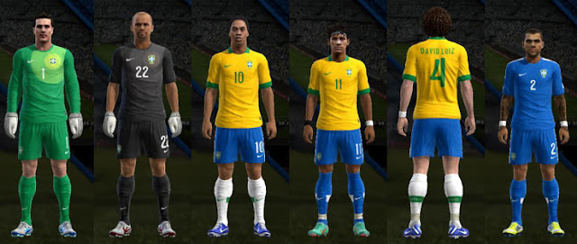 PES 2013| KitSet da Seleção Brasileira 2013/14: ~ PES Uniformes