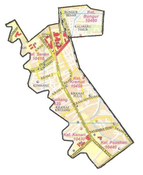 Data Bumi dan Bangunan di Kecamatan Senen