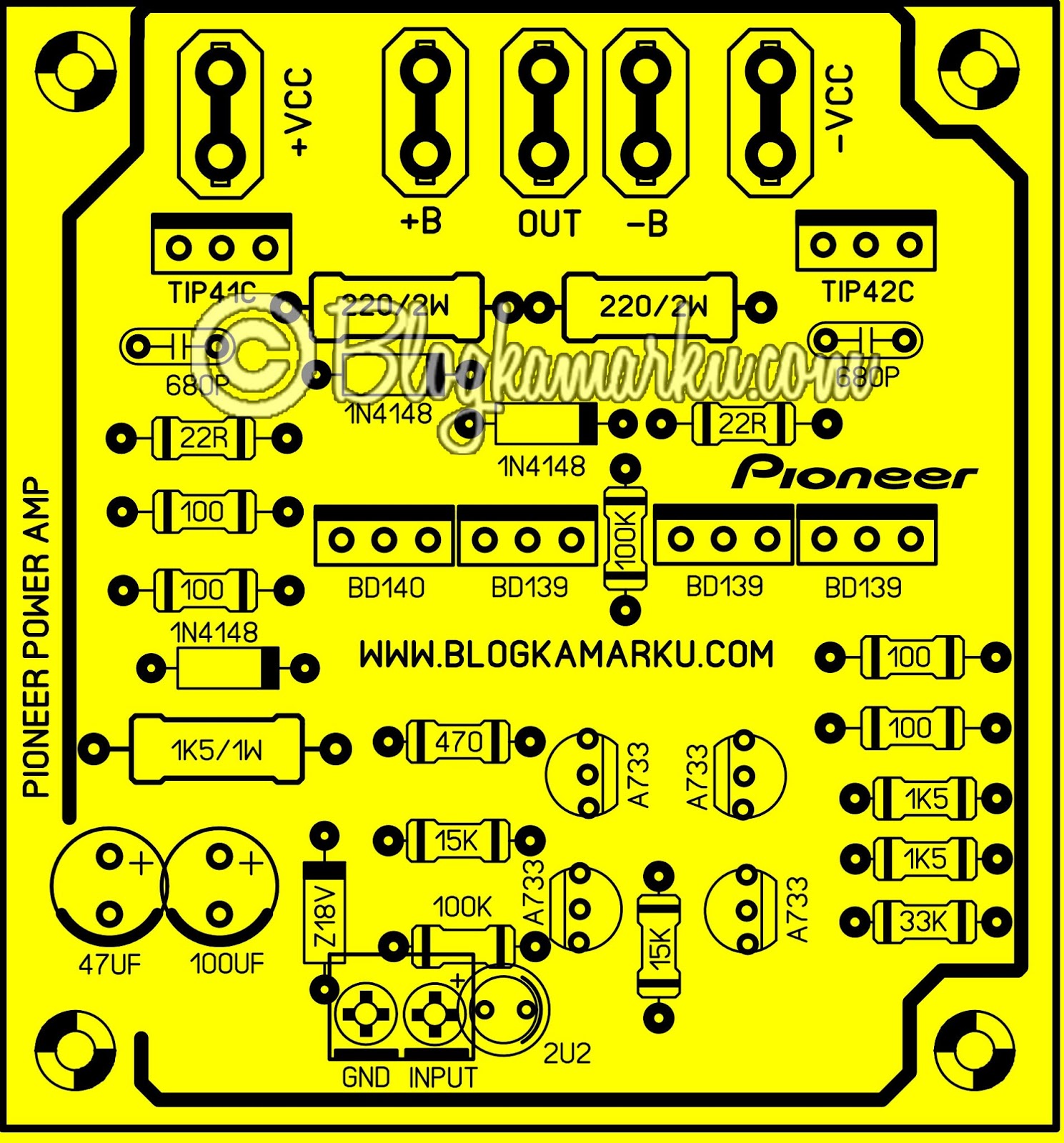 Pioneer amplifier vintage PCB Layout Clone – BLOGKAMARKU