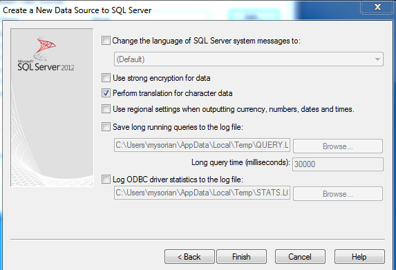 HodentekMSSS: How do you create a ODBC DSN to SQL Server 2012?