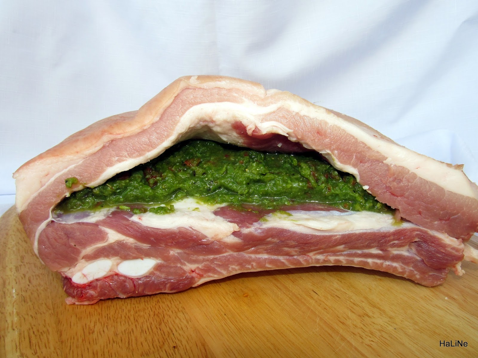 Nejedlé recepty: Pečený plněný bůček