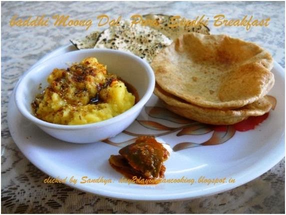 Baddhi Moong Dal, Puri : Sindhi Breakfast | Day2day Indian Cooking