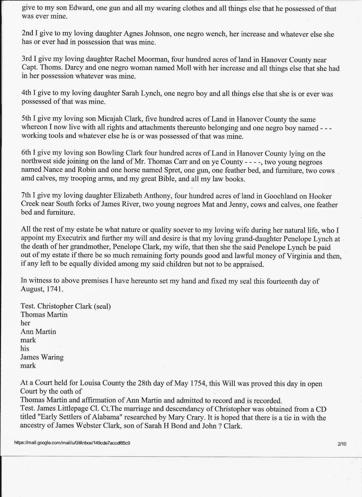 Ancient Echos from the Past : +Clark History