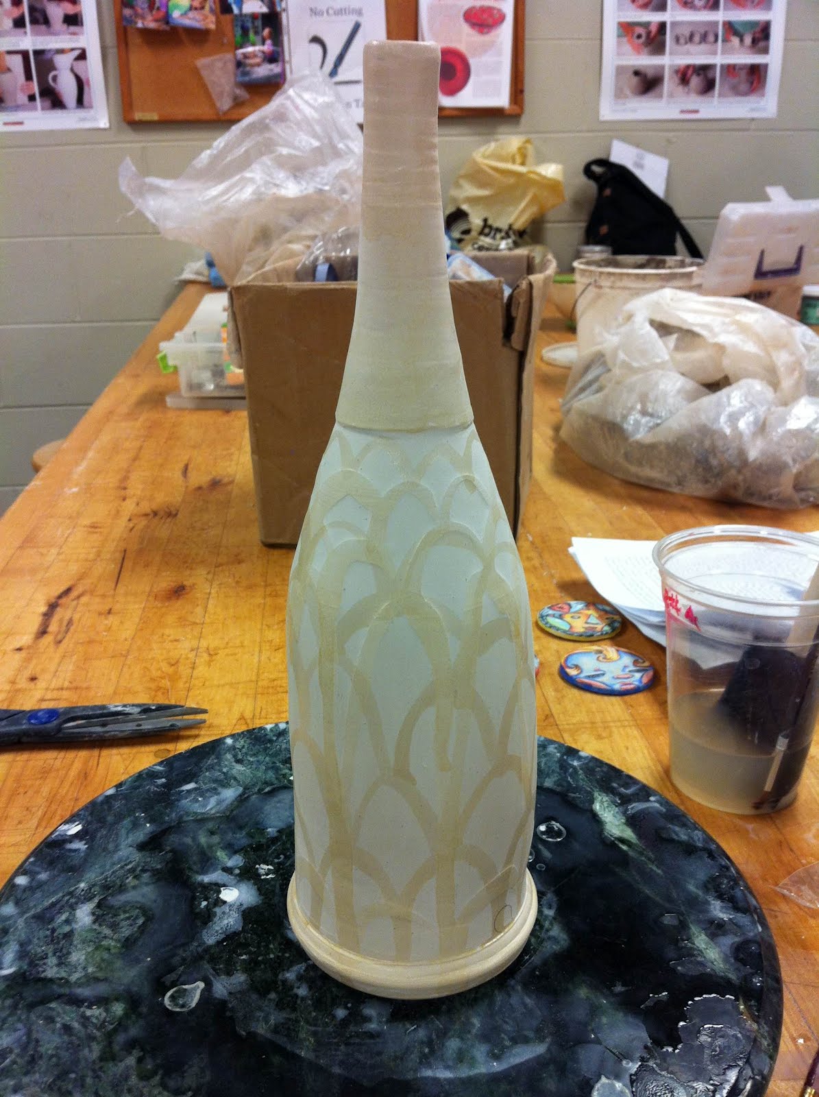 15 Painted Cups: Altered forms and shellac resist