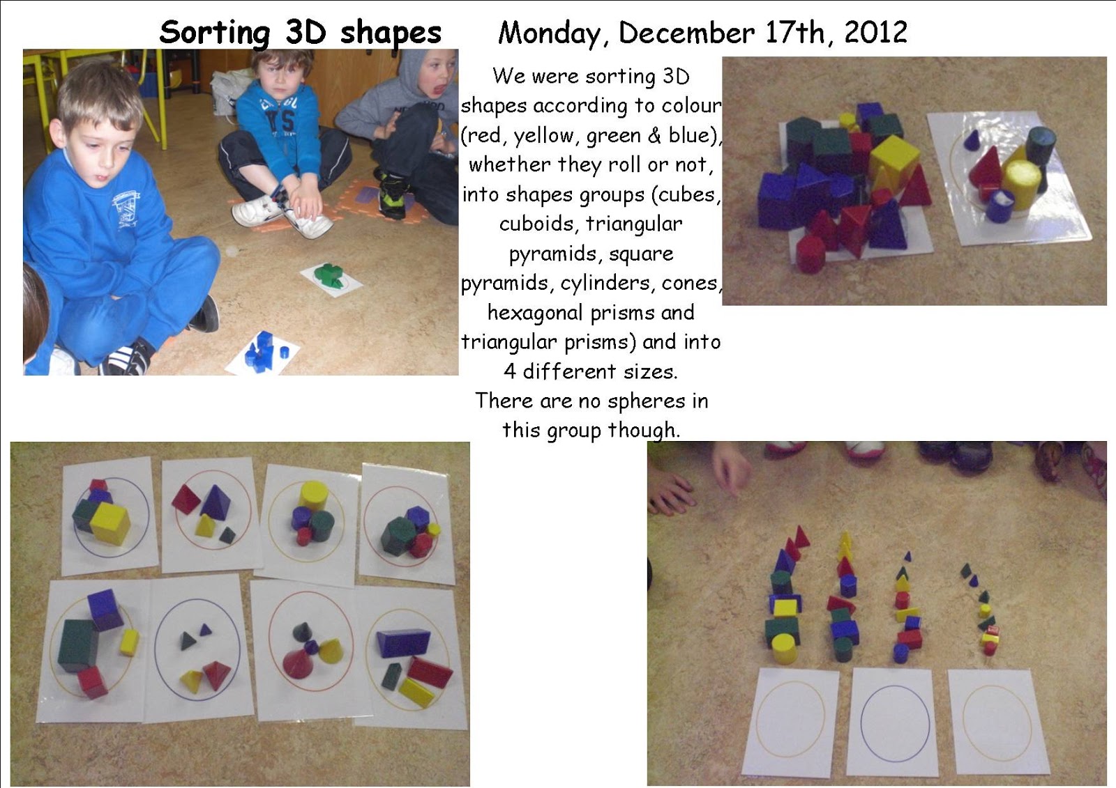 Maths Page: Sorting 3D shapes