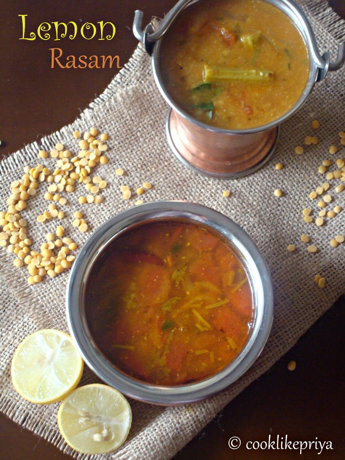 Cook like Priya: Lemon Rasam | Dal Lemon Rasam | South Indian Tamarind ...