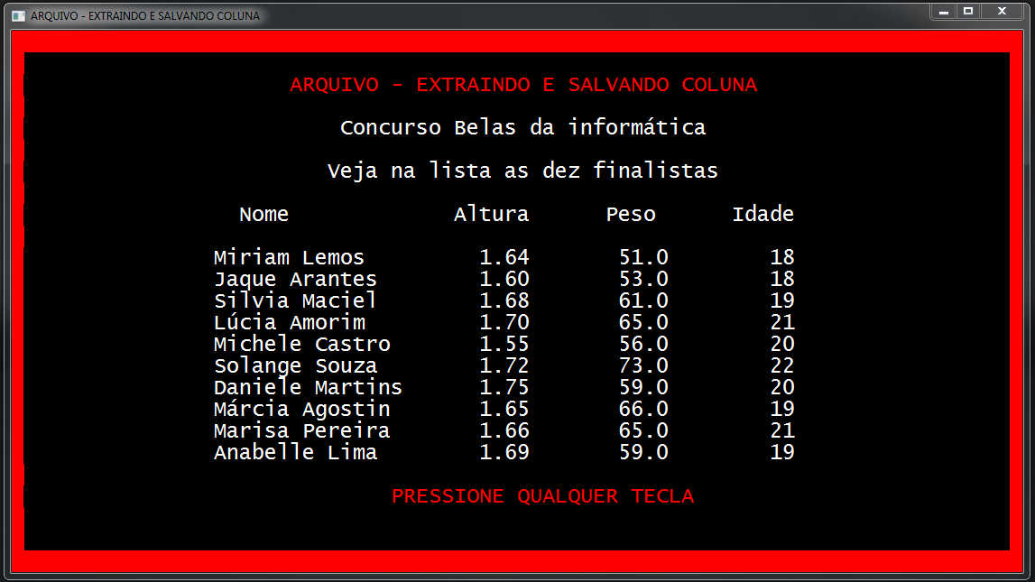 Samuel Lima - Programador C/C++ : Arquivo - extraindo e salvando coluna