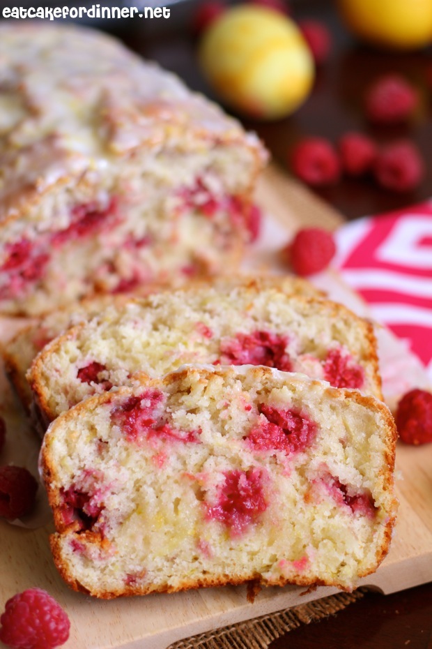 Eat Cake For Dinner: Lemon Raspberry Zucchini Bread with Lemon Glaze