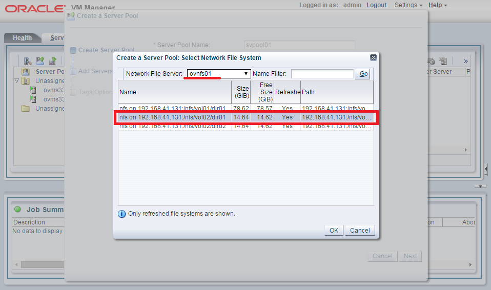 Oracle Linux とその周辺のもの: Oracle VM Manager 3.3.3 での Server Pool 作成。
