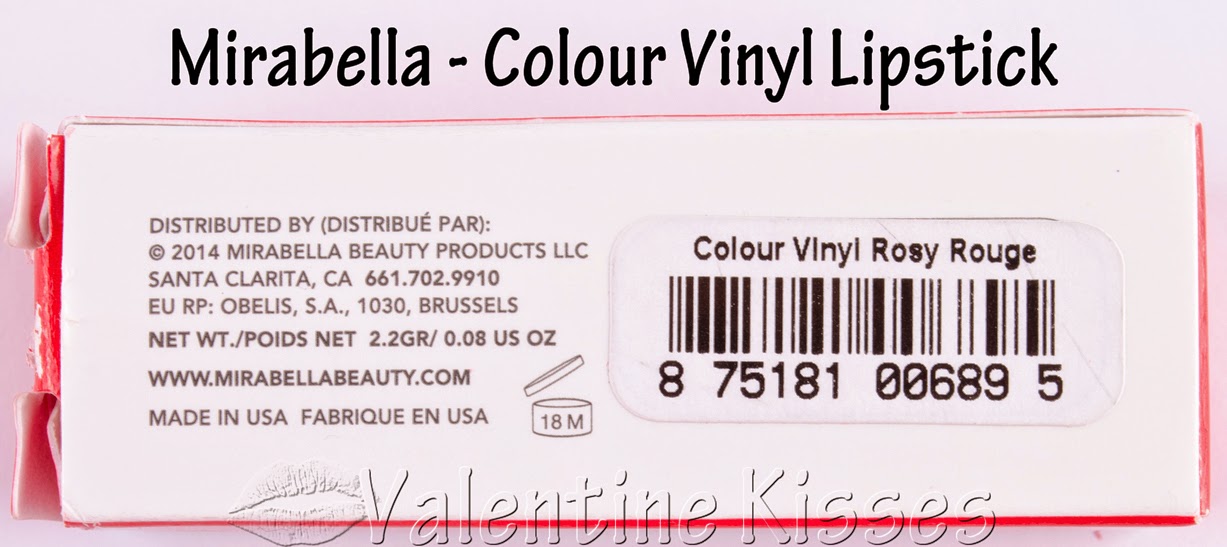 Valentine Kisses: Mirabella Colour Vinyl Lipstick in Rosy Rouge ...