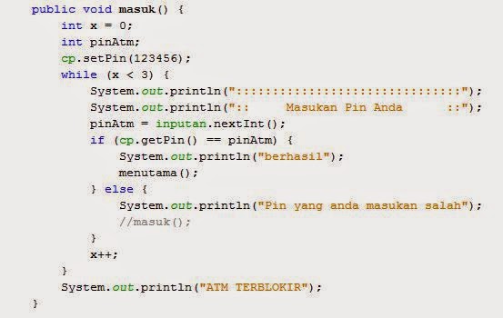 Aplikasi Atm Sederhana - Java