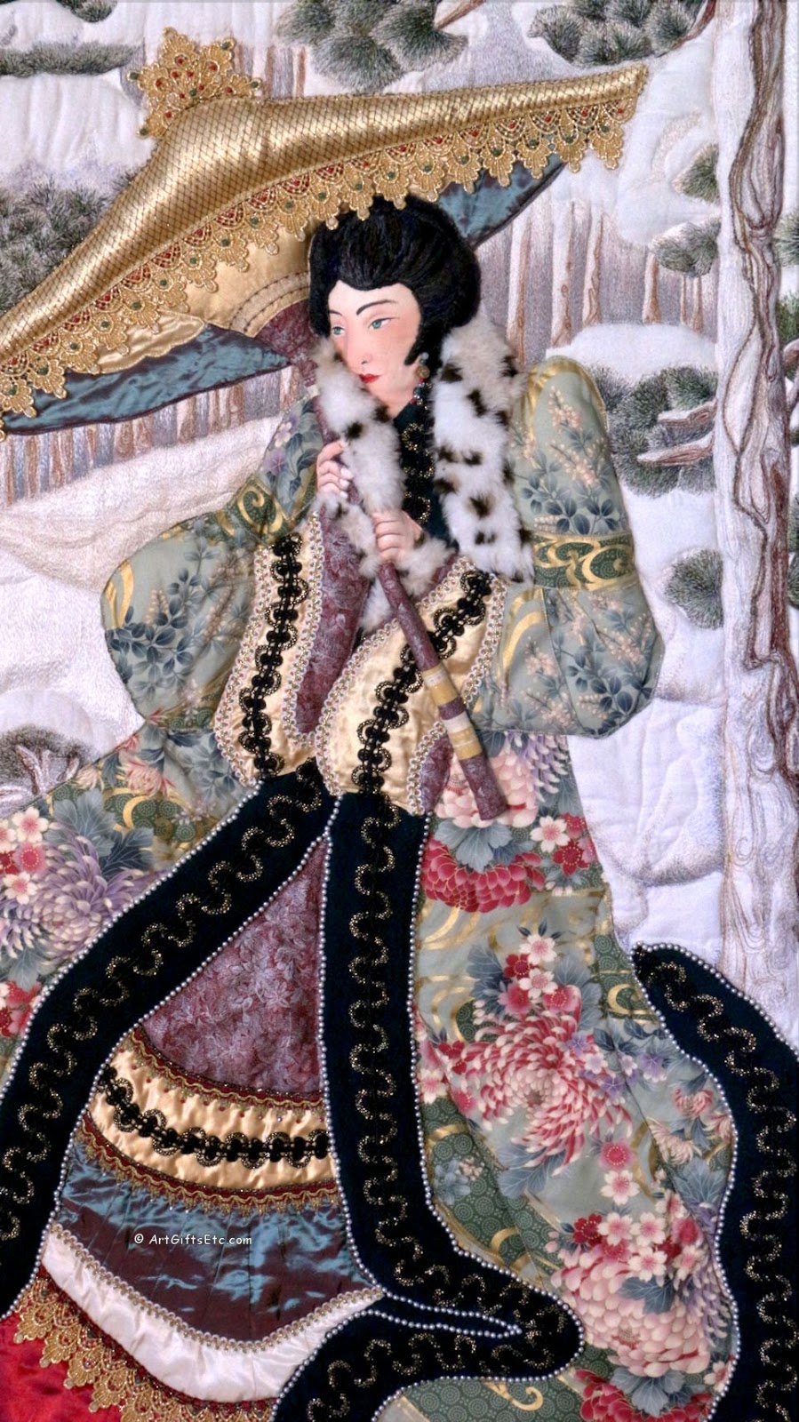 Creative Endeavors: Geisha in The Snow Art Quilt