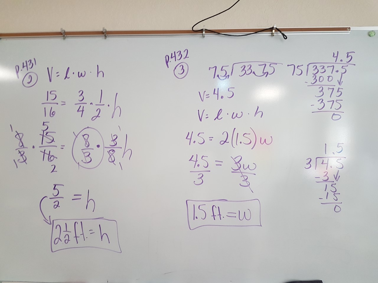 Mrs. Negron 6th Grade Math Class: Lesson 15.3 Solving Volume Equations