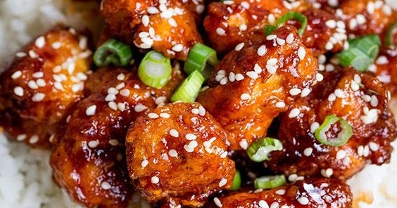 Crispy Sesame Chicken with a Sticky Asian Sauce | variousfoods