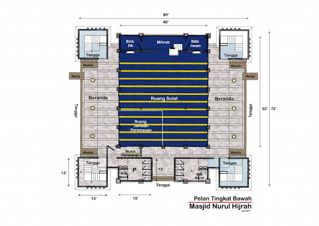 Cadangan Pelan Surau Al Najah Simpang 4, Kg Kedah, Parit Buntar Perak ...