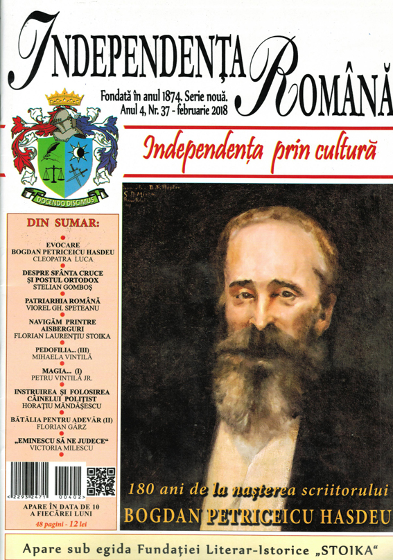Figura savantului B. P. Hasdeu, evocată în revista «Independenţa Română ...