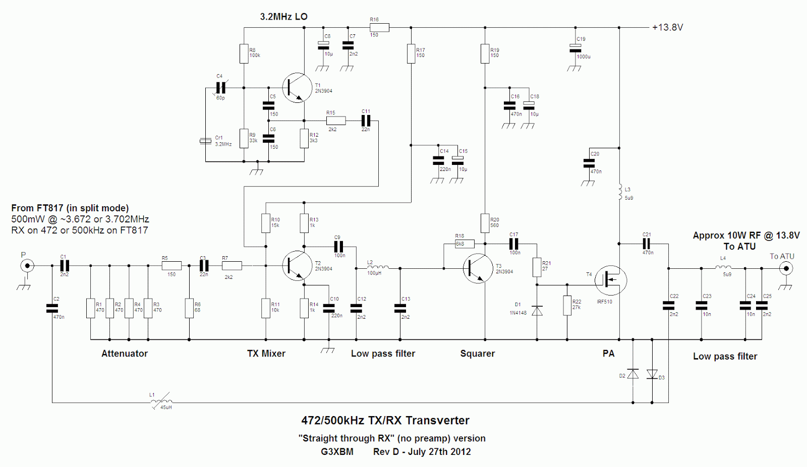 Roger G3XBM's (Mainly) Amateur Radio Blog: Updated MF transverter schematic