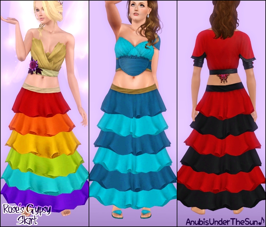 My Sims 3 Blog: Rose's Gypsy Skirt ~ Fixed! by Anubis360