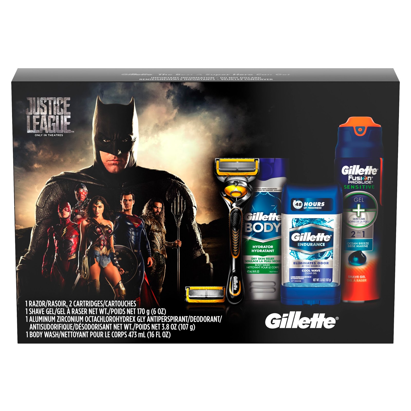 Justice League + Gillette Holiday Gift Packs for everyday Super Hero's ...