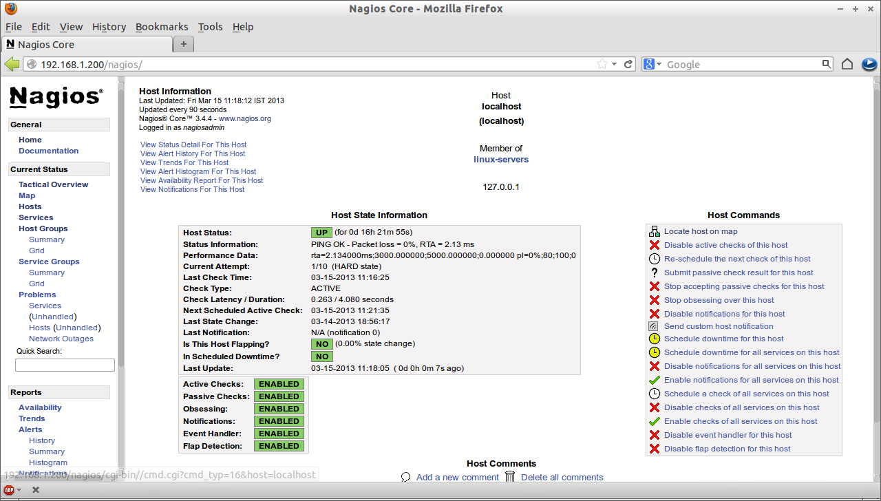 Opensource Network Monitoring System (NAGIOS)