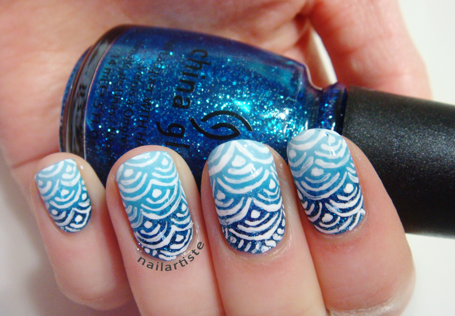 The Nail Artiste: Japanese wave pattern