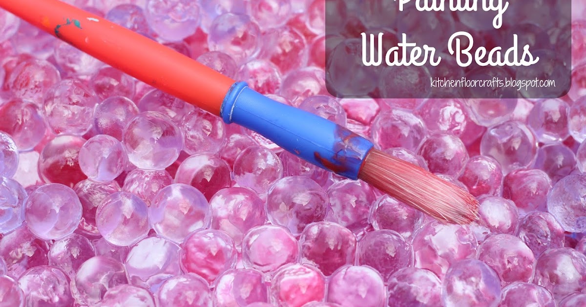Kitchen Floor Crafts: Painting Water Beads