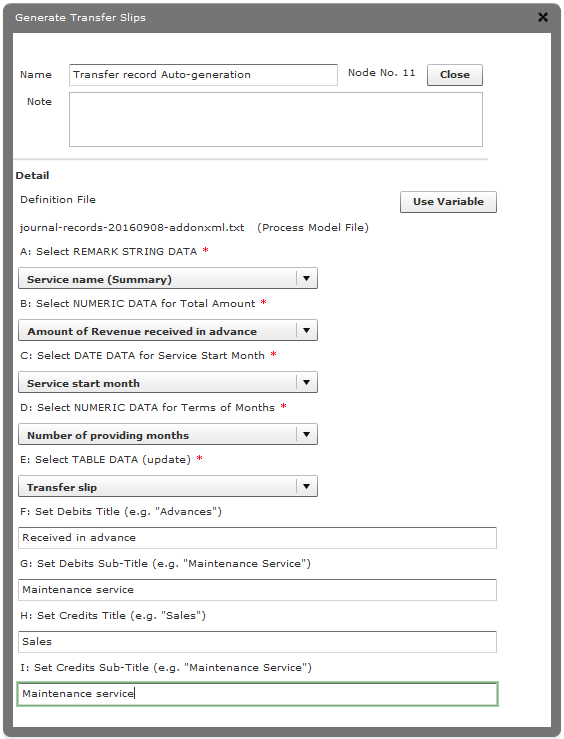 Workflow Sample: Episode 511: Automatically Generate Transfer Slip File (Excel-CSV)