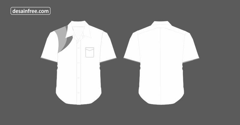 Download Desain Kameja Putih Lengan Pendek CorelDraw - Desain Free