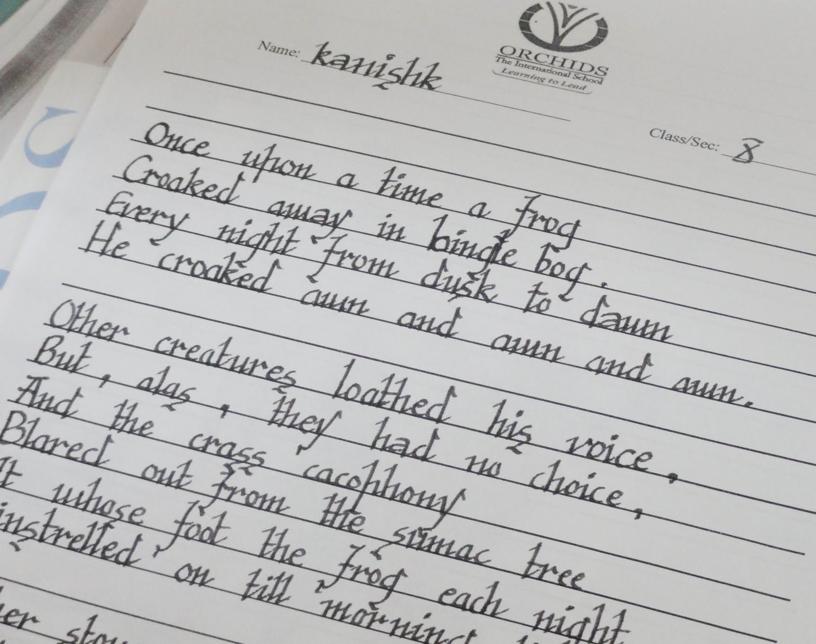 Class X Orchids: Calligraphy Competition (08/04/2011)