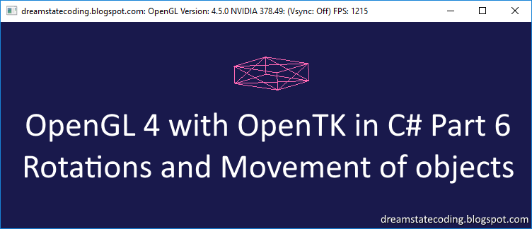 Dreamstate Coding Opengl 4 With Opentk In C Part 6 Rotations And Movement Of Objects