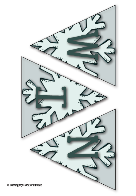 Winter Fun Bunting/Banner Freebie - Taming My Flock of Firsties