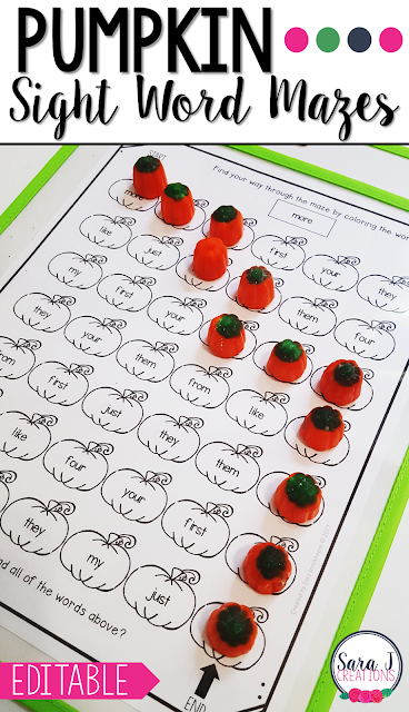Sight Word Mazes for the Whole Year | Sara J Creations