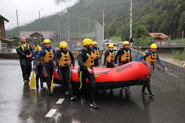 White Water Rafting In The Glacial River Of Interlaken, Switzerland