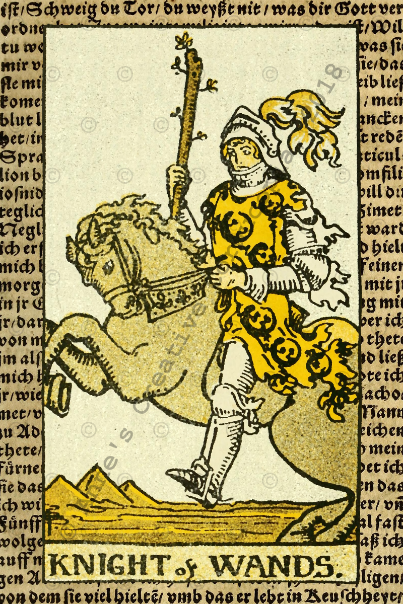 Anne's Creative Cornucopia: "Knight of Wands Tarot" - Postcard