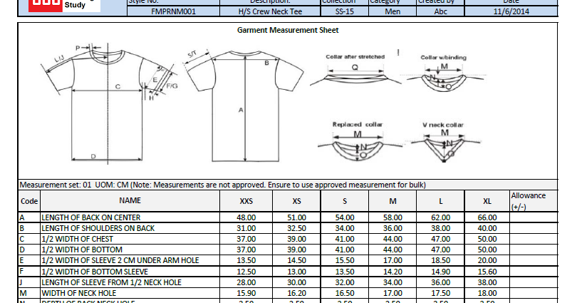 What is a Specification Sheet in Fashion?