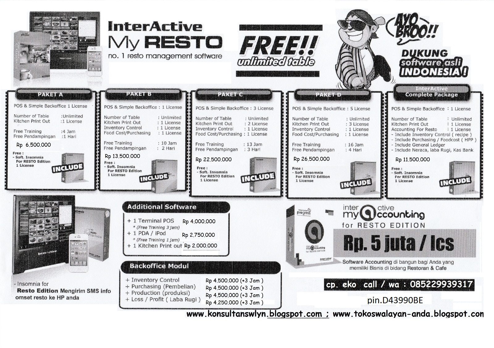 Penyedia Perlengkapan KASIR POS SOLO RAYA: Brosur Resto SWN
