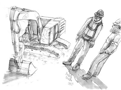 Gabriel Warila, Artist: Sketches 11/16/15: Construction Workers