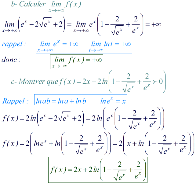 FONCTION EXPONENTIELLE + SUITE DEDUITE DE LA FORME Un+1=f(Un)