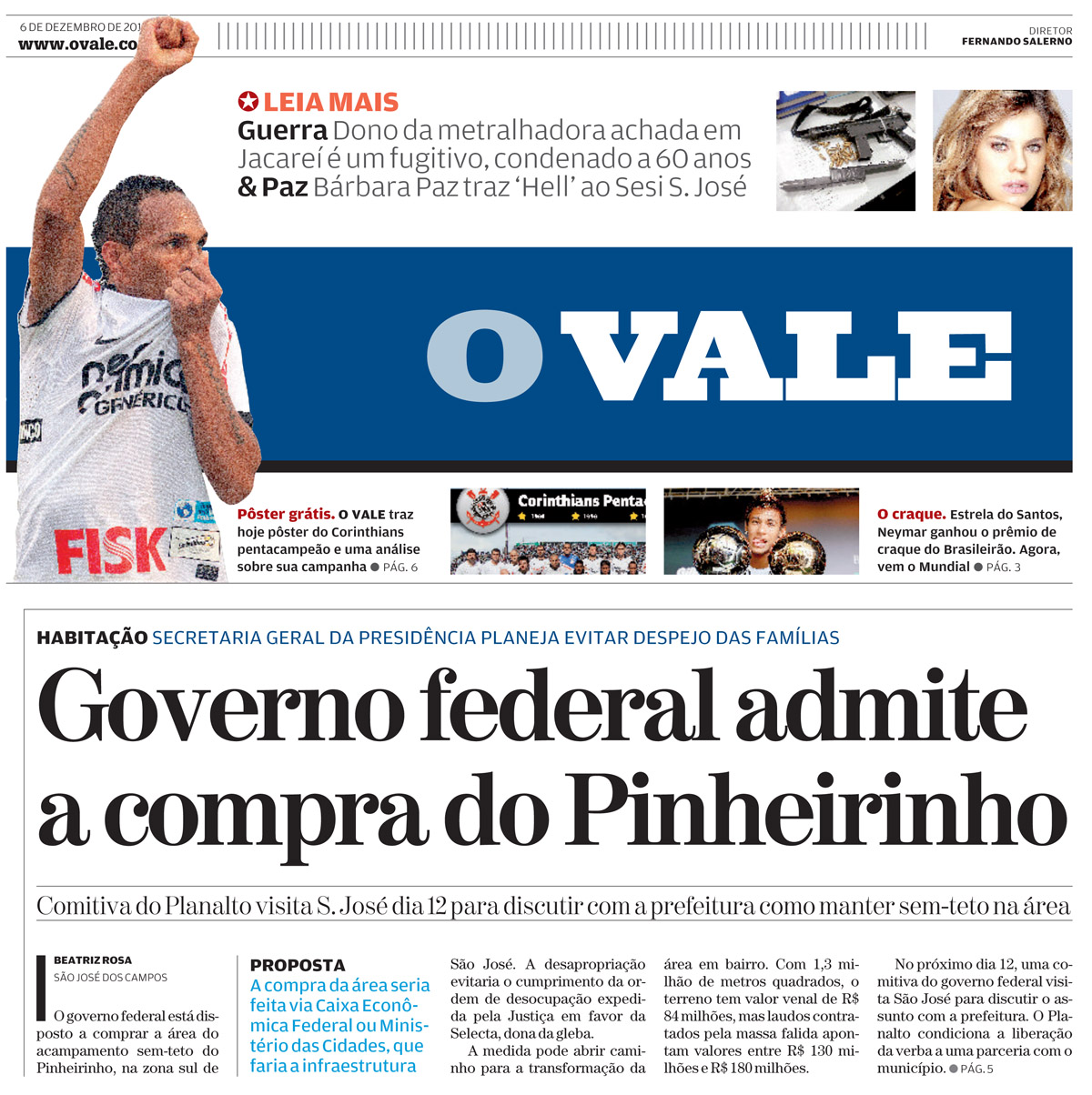 Solidariedade à Ocupação Pinheirinho: Saiu no jornal O Vale: Governo ...