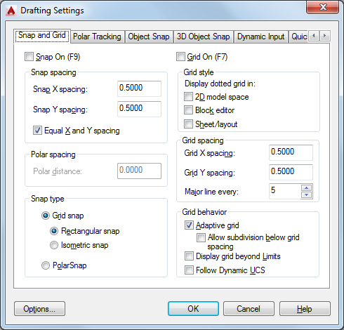 Best of Civil Engineers: Draft Settings in AutoCAD (Snap and Grid)