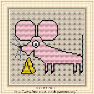 Mouse, Free and easy printable cross stitch pattern | Free cross stitch ...