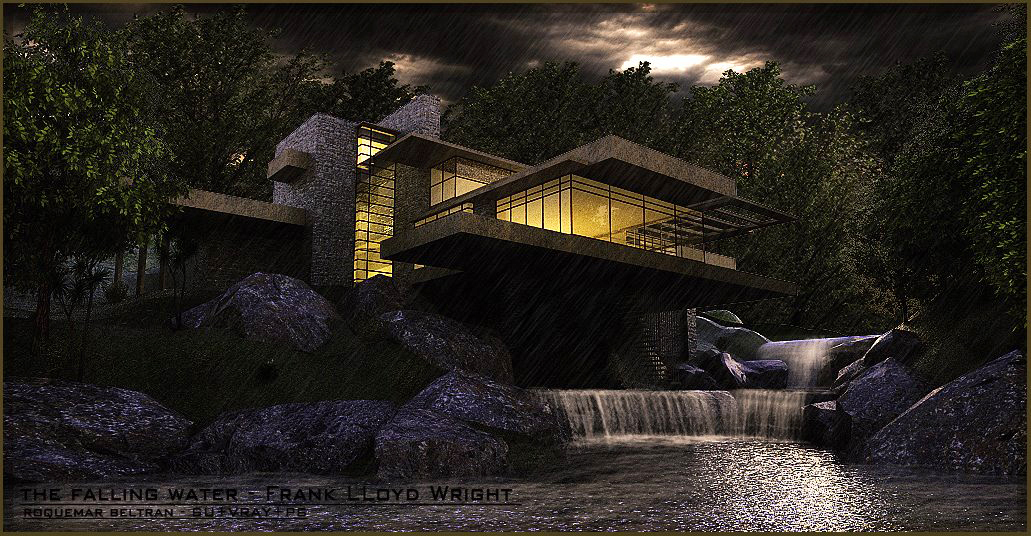 SKETCHUP TEXTURE: FALLING WATER HOUSE CHALLENGE ENTRY