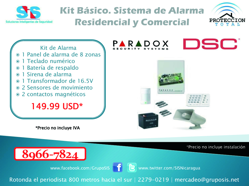 Kit Básico de Alarma; Ideal para la Seguridad del Hogar y el Comercio ...