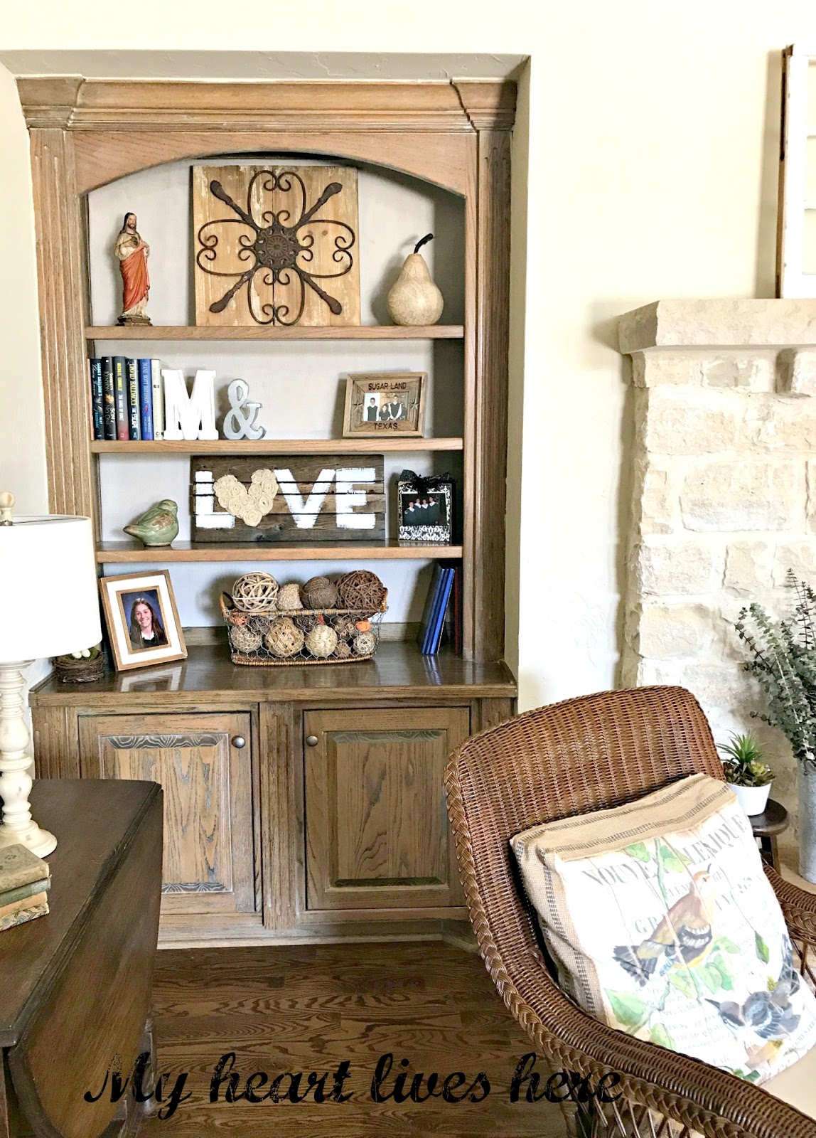 Fabric Slipcover For Built in Shelves My Heart Lives Here fabric-slipcover-for-built-in-shelves-my-heart-lives-here