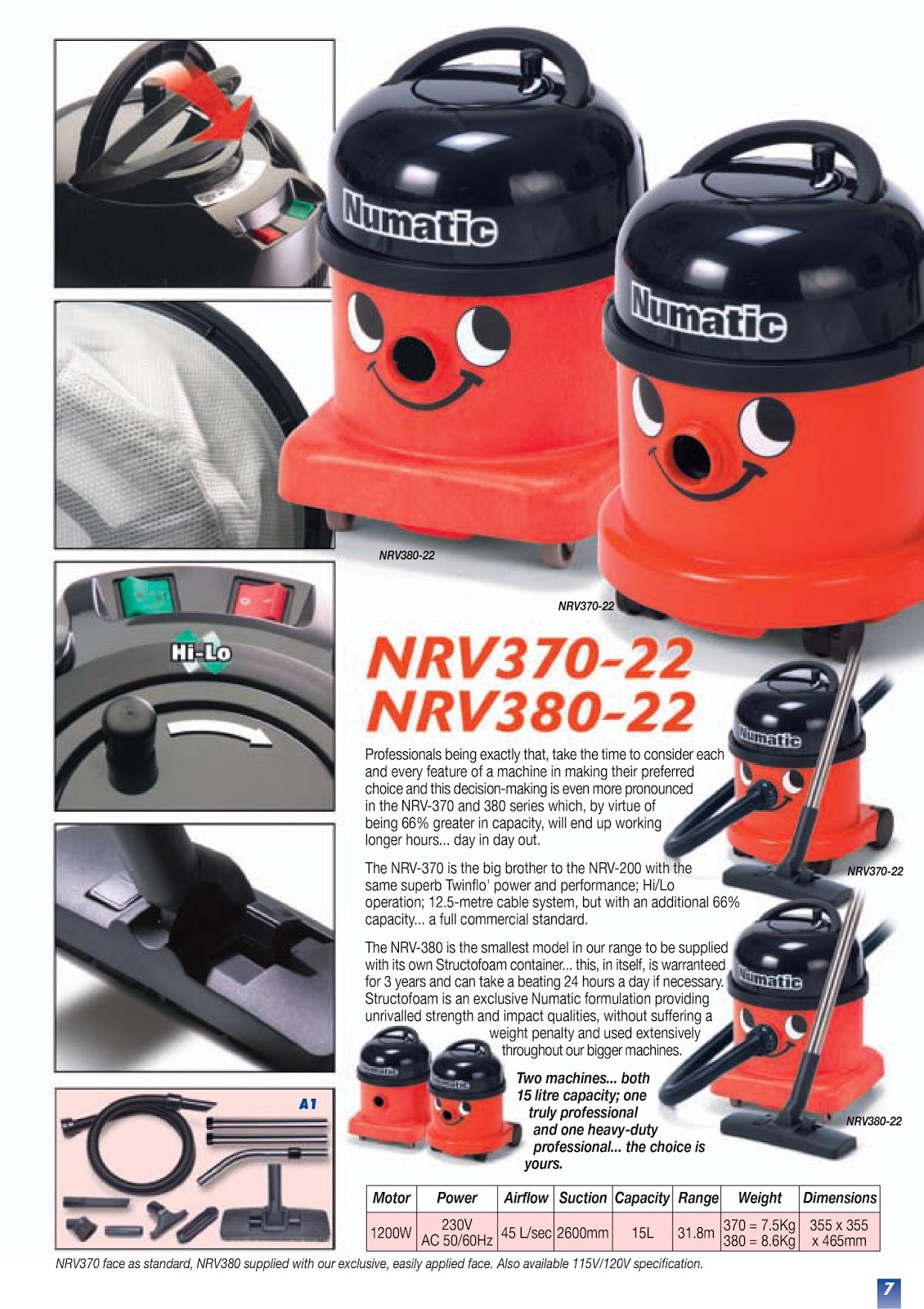 Numatic Cleancare 2007 Product Range